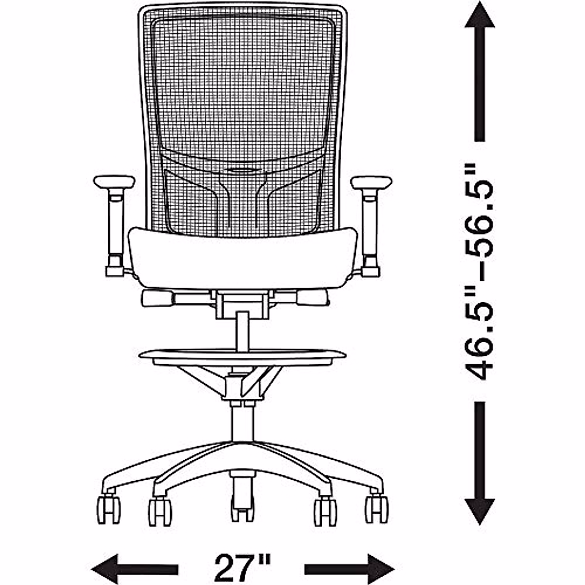 STAPLES 2846115 Workplace Series 500 Mesh and Fabric Stool Black Adjustable Lumbar