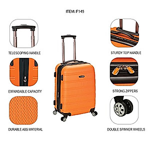 Rockland Melbourne Hardside Expandable Spinner Wheel Luggage, Green, Carry-On 20-Inch