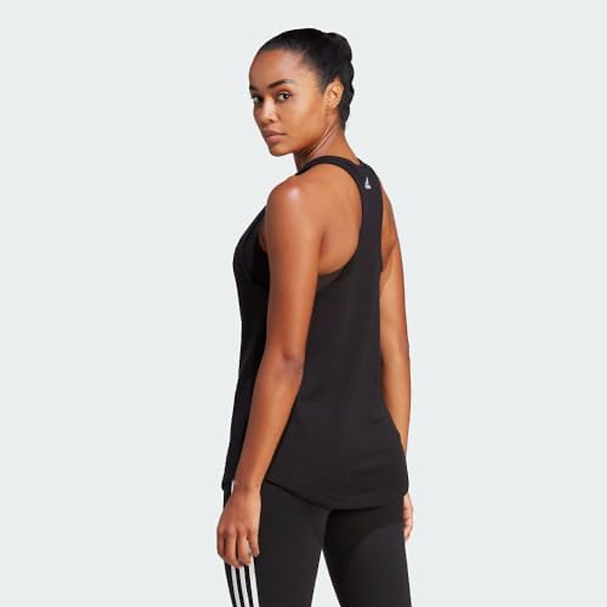 adidas womens Essentials Loose Logo Tank Top Shirt, Black/White, X-Large US
