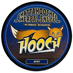 Hooch Herbal Snuff Mint Rough Cut 1 Can with DC Crafts Nation Skin Can Cover - FIT Black