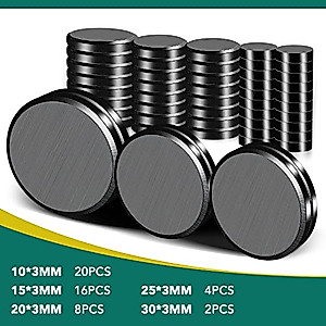 TRYMAG Small Magnets for Crafts with Adhesive Backing, 5 Different Size, 50Pcs Strong Round Circle Magnets Ceramic Industrial Magnets, Flat Ferrite Craft Magnets for Refrigerator, Button, Hobbies
