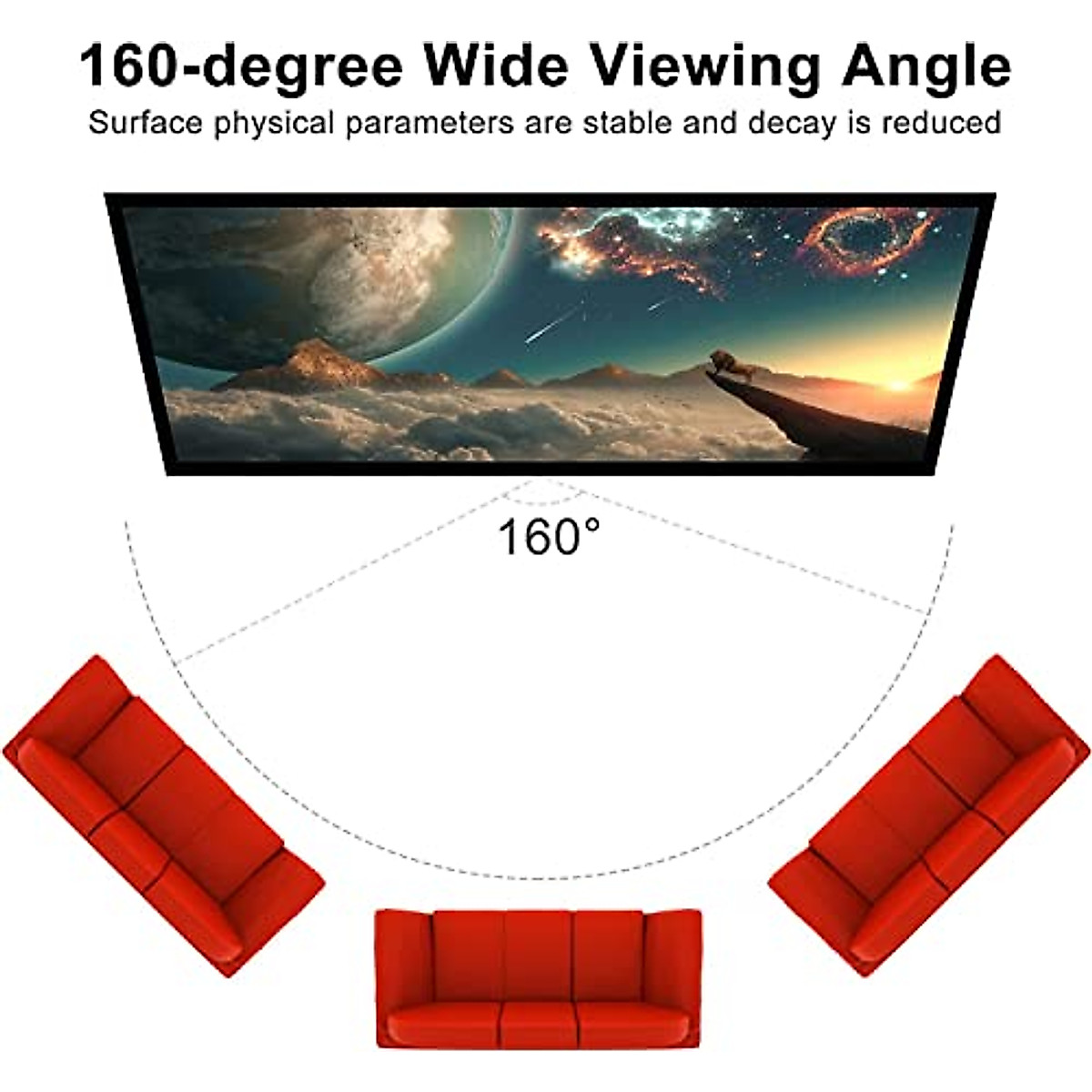 Outdoor Projector Screen and Stand - Komerti 100 inch 4K HD 16:9 Portable Projector Screen Outdoor/Indoor with Carry Bag, Foldable Video Projection Screens with Carry Bag for Home Theater Backyard