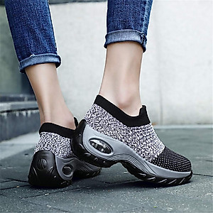 Super Soft Women’s Walking Shoes Ladies Soft Comfy Sole Sneakers Sock Shoes Grey