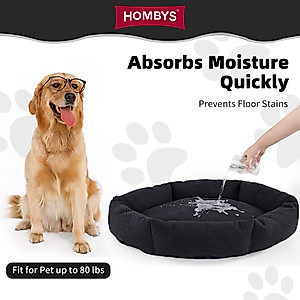 HOMBYS Chew Proof Dog Bed, Indestructible Dog Bed for Aggressive Chewers, Round Durable Tough Pet Bed, Waterproof Orthopedic Dog Pillow Bed for Large Dog (24" x30x7)