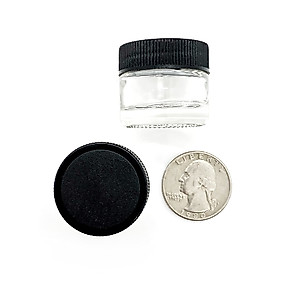 Skunkworx Packaging 7cc (2 Dram) Glass Concentrate Jars with Black Lids (12 Count)