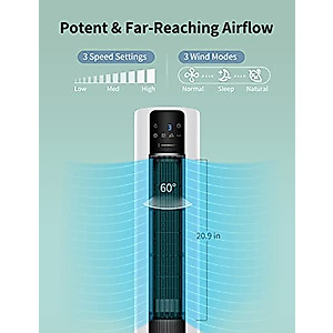 3-1 Evaporative Air Cooler, 43''Bladeless Tower Fan with Cooling & Humidifying Function, 1.8 Gal Removable Water Tank 60°Oscillating Swamp Fan 3 Speeds 10H Timer, Remote Control for Home Office