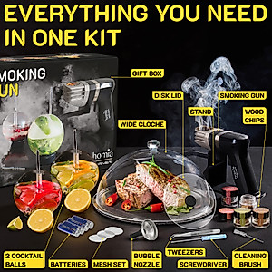Cocktail Smoker Kit - Whiskey Smoker Kit - Smoke Infuser Birner PRO - Premium Kit, 13 PCS, with Accessories and Wood Chips - Cold Smoke for Food and Drinks - Gift for Men