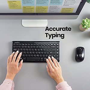 Perixx Periduo-707 Wireless Mini Keyboard and Mouse Set, Piano Black, US English Layout, 10900