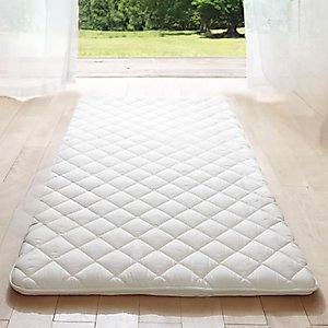MIINA Japanese Futon Mattress, Made in Japan King (78"×78") White, Foldable Floor Lounger Bed Tatami Mat, Roll Up Sleeping Pad, Shikibuton