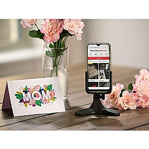 WeatherTech DeskFone XL in White Universal Desktop Cell Phone Holder - White Plastic Knobs