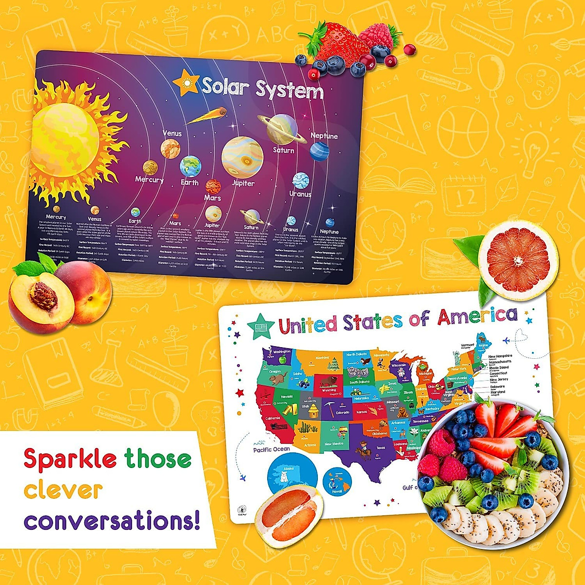 10 Kids Placemats: 2 Packs of 5 Simply Magic Placemats for Kids