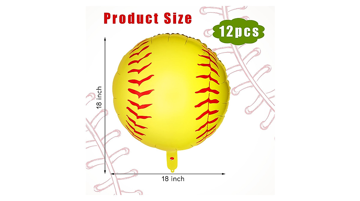Softball Foil Balloons - Perfect for Sports Themed Parties & Celebrations