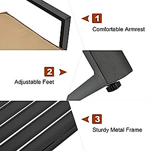 Tangkula 4-Piece Patio Rattan Furniture Set, Outdoor Conversation Set w/Seat Cushions & Coffee Table, Sturdy Metal Frame, Sectional Wicker Sofa Set for Garden, Backyard, Poolside (1, Light Brown)