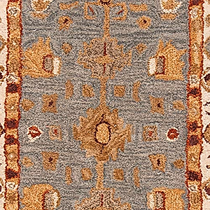 SAFAVIEH Anatolia Collection Runner Rug - 2'3" x 8', Blue & Ivory, Handmade Traditional Oriental Wool, Ideal for High Traffic Areas in Living Room, Bedroom (AN547A)