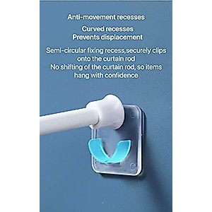 Adhesive Shower Curtain Rod Holder No Drilling,Set of 4,No Slippage Wall Mount Retainer of Shower Rods for Bathroom(Shower Curtain Rod Not Included)