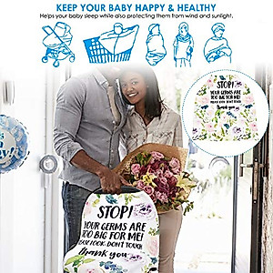 Baby Nursing Cover,Baby Car Seat Canopy,No Touch Sign Infant Stroller Cover Breastfeeding Cover,Soft Stretchy Nursing Cover Up for Baby (Leaf Flower)