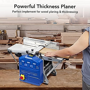 Power Benchtop Planer, Garvee 1250W Powerful Benchtop Planer Worktable Thickness Planer with Low Noise for both Hard & Soft Wood Planing & Thicknessing