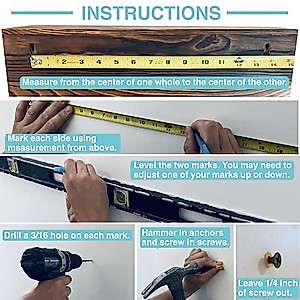 Athwana Premium Wooden Medal Display with Reinforced Shelf & Wooden Hooks I Easy Install I More Hooks & Extra Wide Shelf