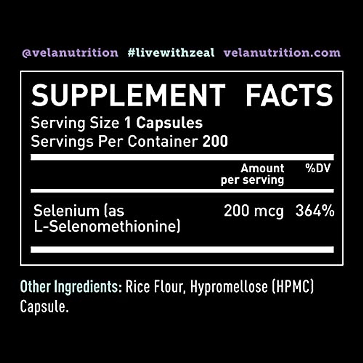 Selenium Capsule Supplement | 200mcg | Support Healthy Antioxidant, Immune, Reproductive,and Thyroid Health* | Non-GMO, 3rd Party Tested | 200 Capsules