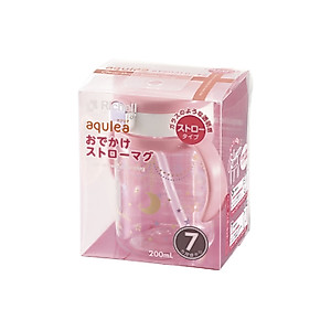 Richell Aqulea outing straw mug 320 pink