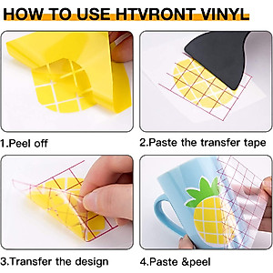 HTVRONT Vinyl for Cricut - 65 Pack Permanent Adhesive Vinyl Sheets Set - 55 Vinyl Sheets 12" x 12" & 10 Transfer Tape Sheets, 35 Color for Party Decoration, Sticker, Craft Cutter, Car Decal