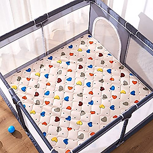 Premium 100% Cotton Baby Play Mat 50" X 50", Thick Foam One-Piece Crawling Mat, Baby Playpen Mat Floor Mat, Non-Slip Baby Play Mat for Infants, Babies, Toddlers, Machine Washable for Easy Care.