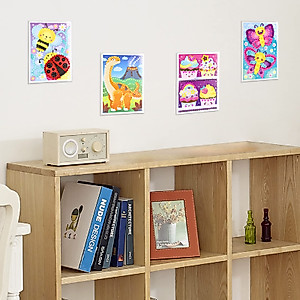 VKPI Bead Art Painting Kit for Kids, Diamond Bead Crafts Mosaic Kits, Preschool Learning Education Supply, Fun Toy for Kids Ages 4-8, Christmas Birthday Gifts, Easter Basket Stuffers, 4 Pieces