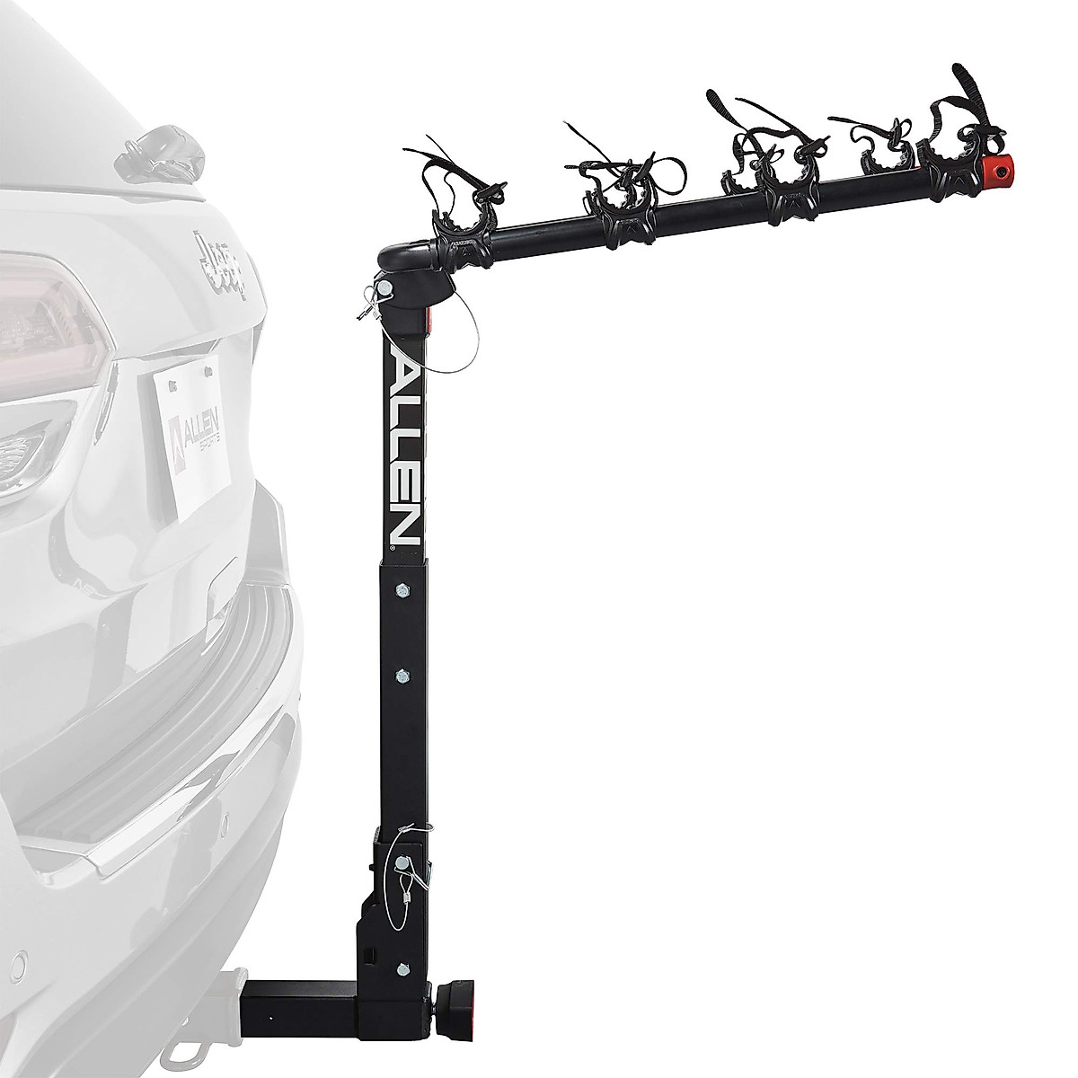Allen Sports Deluxe Locking Quick Release 4-Bike Carrier for 2 Inch Hitch, Model 542QR, Black