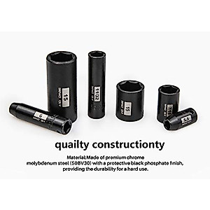 SEKETMAN 50-Piece 1/4" Inch Drive Deep And Shallow Impact Socket Set, SAE/Metric(5/32-Inch to 9/16-Inch and 4-15mm),CR-V-50BV30