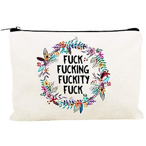 Kimoli Funny Canvas Cosmetic Bag Makeup Bags Cute Travel Bag Birthday Gifts Friend Gifts for Women (Style-B)