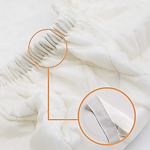 Indoor Air Conditioner Cover for Window Units, Window AC Unit Cover for Inside, Double Insulation with Elastic Strap, Small Beige 21 x 14 x 3 inches (L x H x D)