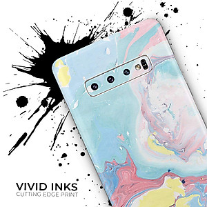 DesignSkinz Marbleized Swirling Cotton Candy Protective Vinyl Decal Wrap Skin Cover Compatible with The Samsung Galaxy S20 (Screen Trim & Back Glass Skin)