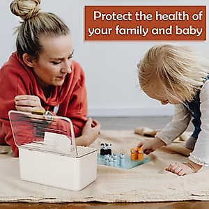 Flenpptly Baby Wipes Dispenser, Wipe Holder Wipes Container Large Capacity Keep Wipes Fresh & Easy to Open (White)