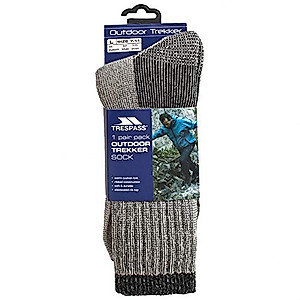 Trespass Mens Stroller Merino Wool Hiking Boot Socks (1 Pair) (US 8-12) (Gray Marl)