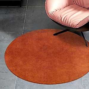 Generic Round Area Rug,Burnt Orange Non-Slip Bathroom Rug Soft Floor Carpet Mat for Living Room Bedroom Dining Room Decor, 24inch