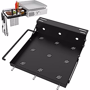 Grill Side Shelf for Blackstone 17" 22" 28" Griddle, Griddle Accessories for Blackstone 17 Inch 22 Inch 28 Inch Table Top Griddle, Black