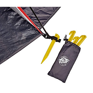 E-Z UP Wedge Portable Beach Tent, 51"x51" Entrance with 3 Roll-Up Windows and Storage Pocket, Camo Spring