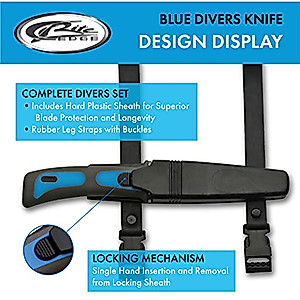 Szco Supplies 9" Blue Diver's Utility Knife with Leg Strap Sheath (210424-BL)