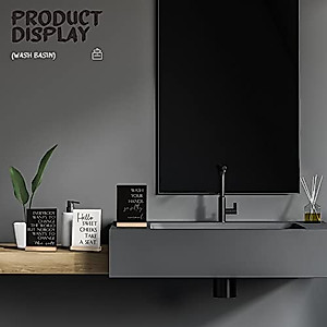 6 Pieces Funny Bathroom Signs Wooden Humor Sayings Restroom Decor Mini Bathroom Signs Decor with Base Stand Rustic Bathroom Farmhouse Decor for Home Shelf Bath Tiered Tray Table Housewarming Gifts