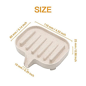 Sihuuu Soap Dish, Soap Saver Holder Soap Tray for Bathroom Shower Easy Cleaning, Dry, Stop Mushy Soap (Beige, Plastic)
