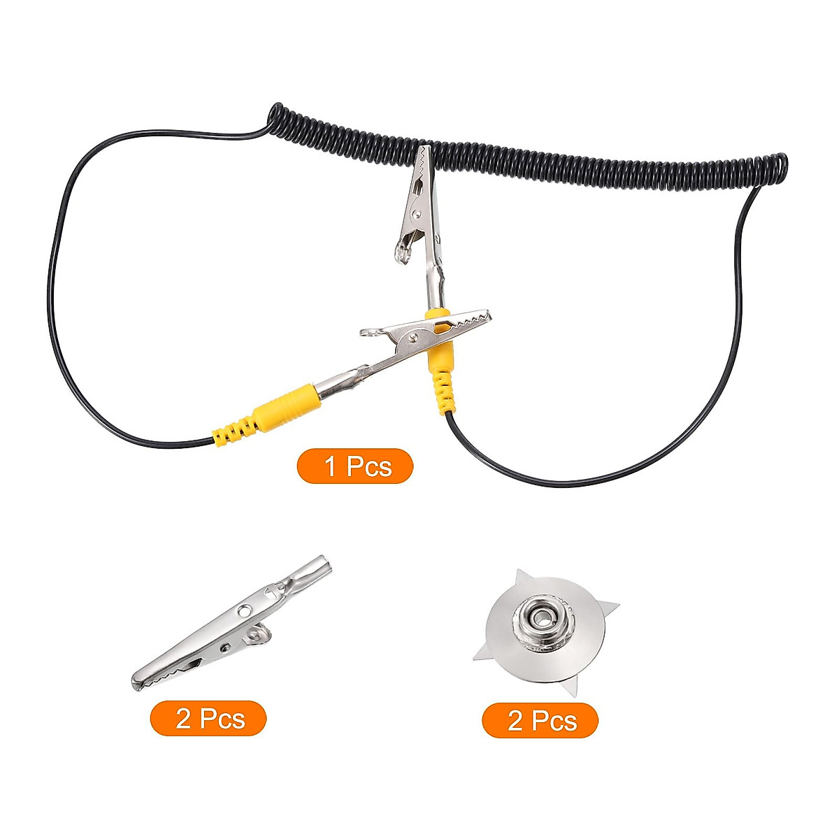 MECCANIXITY ESD Anti Static Ground Cable ESD Grounding Cord with Alligator Clip Claw for Eliminate Conductor Electrostatic