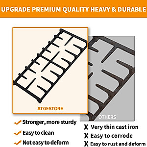 Upgraded WB31X27150 Center Grate Replacement for GE Stove Parts JXGRATE1 WB31X24737 General Electric Gas Range Grate Cast Iron Surface Burner Grate GE Cooktop Parts Stove Top Grate 1Pcs