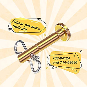 SAVITA 10pcs 0.5x0.25x1.6in Shear Pins for Snowblower and 10pcs Cotter Pins Replacement Parts for Cub Cadet 738-04124A 714-04040 Snow Blower MTD Craftsman Cub Cadet for Troy Bilt