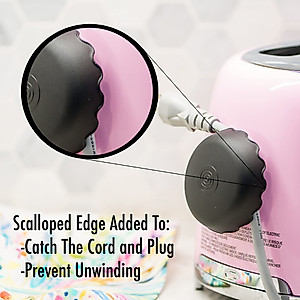 2-Pack Heat-Resistant Cord Organizer for Appliances, Kitchen, Computers & More | Stick-On Cord Wrappers with Flexible Base, Secure Scalloped Edge, White (3 x 1.5 Inches)