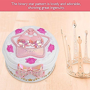 Music Boxes For Girls, Round Music Box for Girls With Mirror, Miniature 360 Degree Rotary Girl And Jewelry Storage Functional Baby Toys(White)
