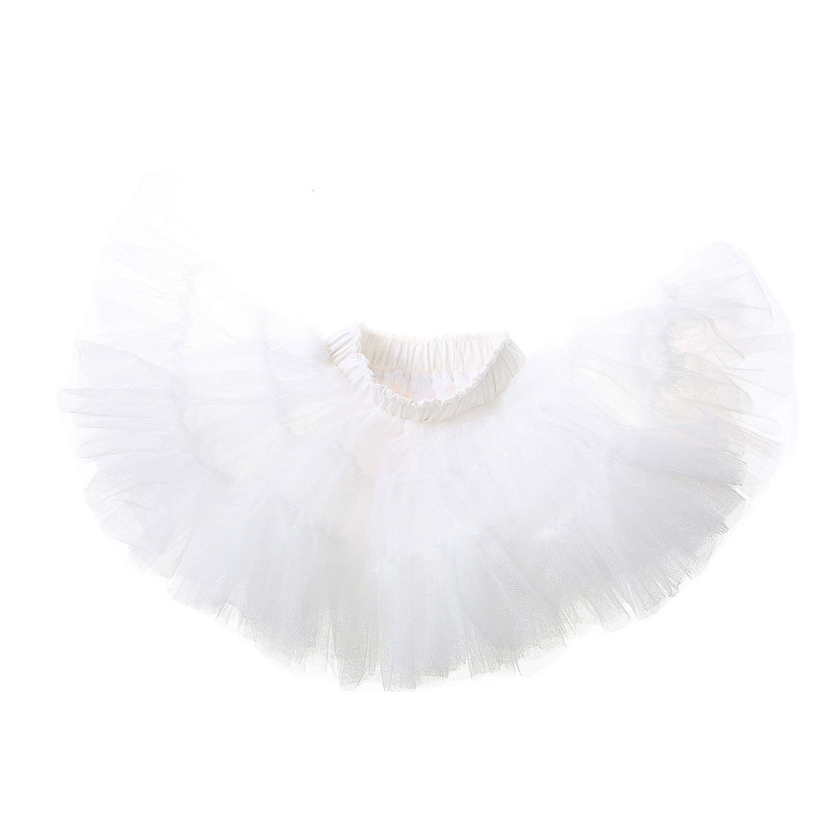 Baby Tutu Skirt Toddler Little Girls'Ballet Dance Tulle Skirt 1-10T White