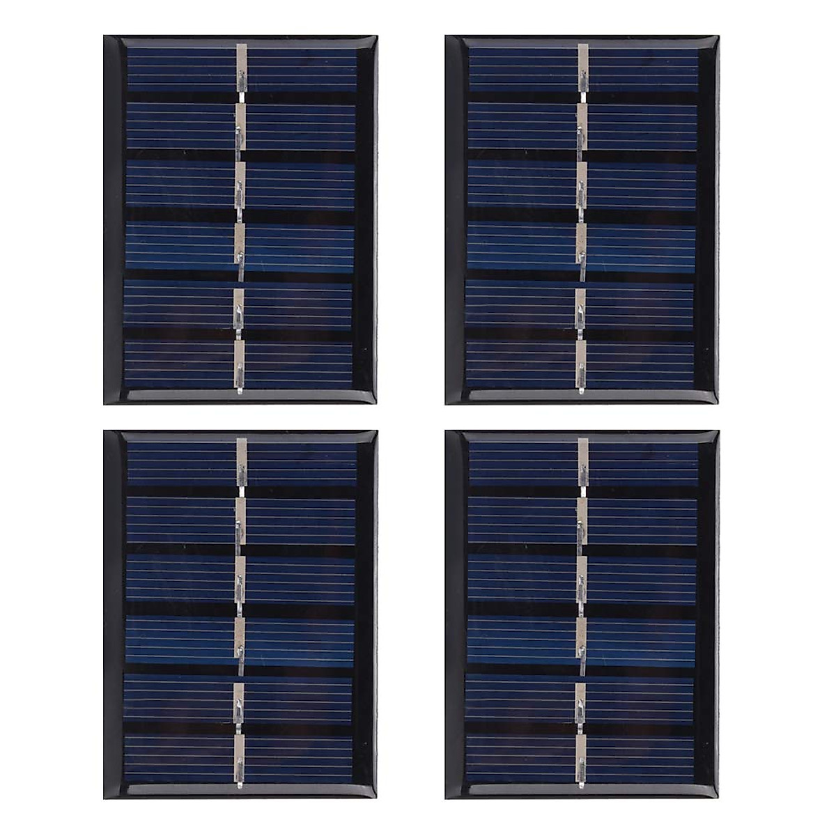 4Pcs 3V 0.3W Polycrystalline Silicon DIY Safety Solar Power Charging Panel with Cable 65x48mm