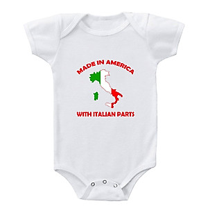 Made in America with Italian Parts Infant Toddler Baby Bodysuit One Piece 6 Months White