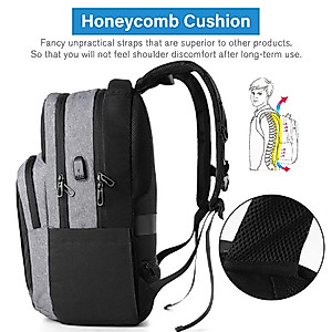 Laptop Backpack Travel, School Backpack for Men Women Boys Girls Anti Theft Water Resistant College Bookbag with Usb Charging Port Fits 15.6 Inch Notebook Over 3 Years Old