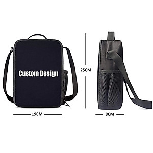 COEQINE Giraffe Pattern with Portable Lunch Bags Insulated Lunch Box Lunch Tote Bag with Shoulder Strap,Side Pocket Design,for Boys Girls Kids